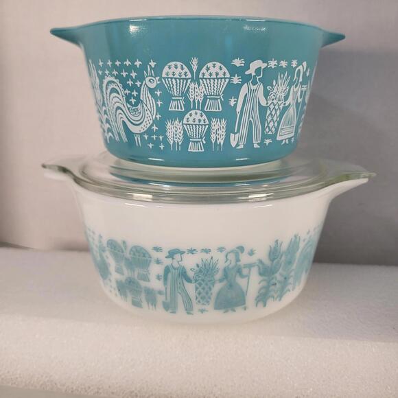 Pyrex | Kitchen | Vtg 3 Pyrex Amish Butterprint Casserole Dishes ...